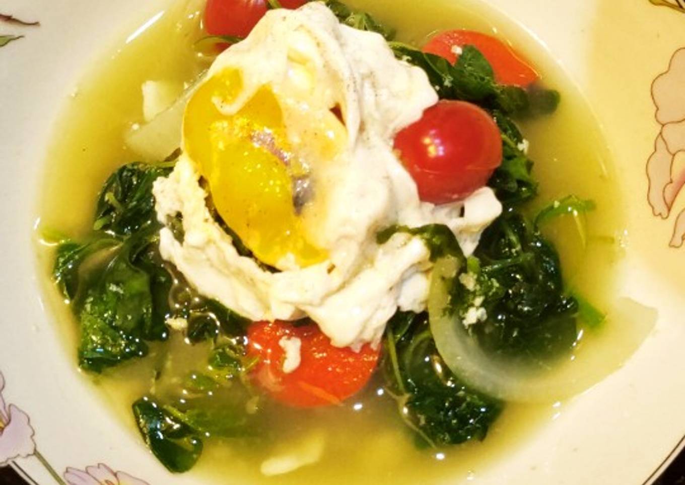 Sup Telur Bayam (Makan Bersih)