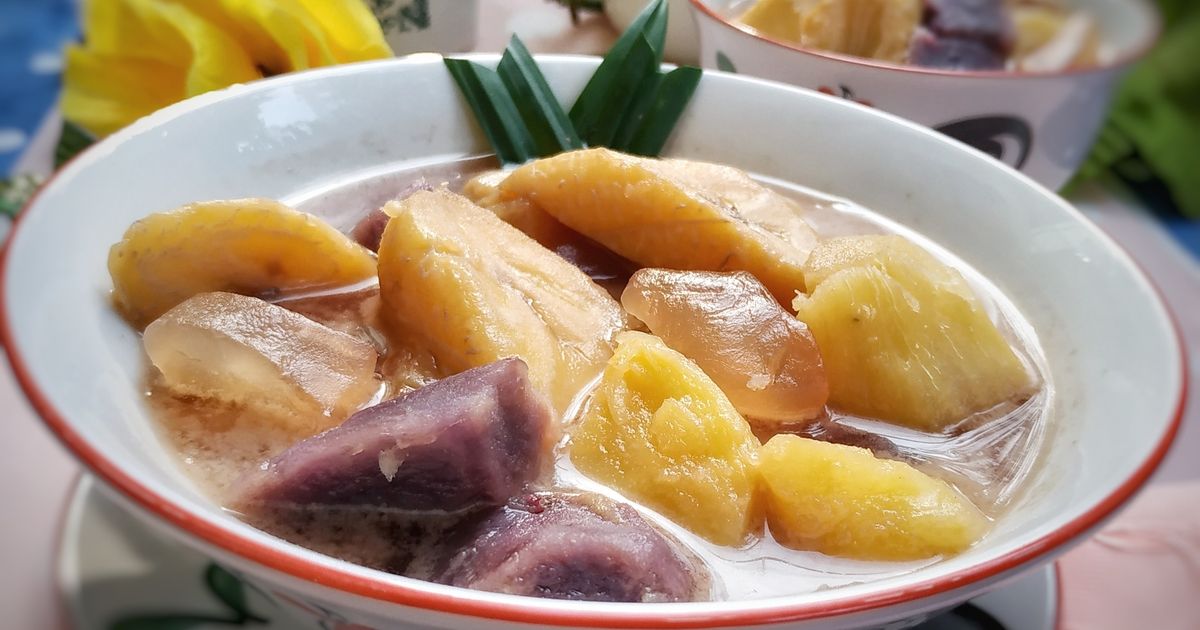 Resep kolak pisang ubi ungu campur rumahan enak dan mudah - Cookpad