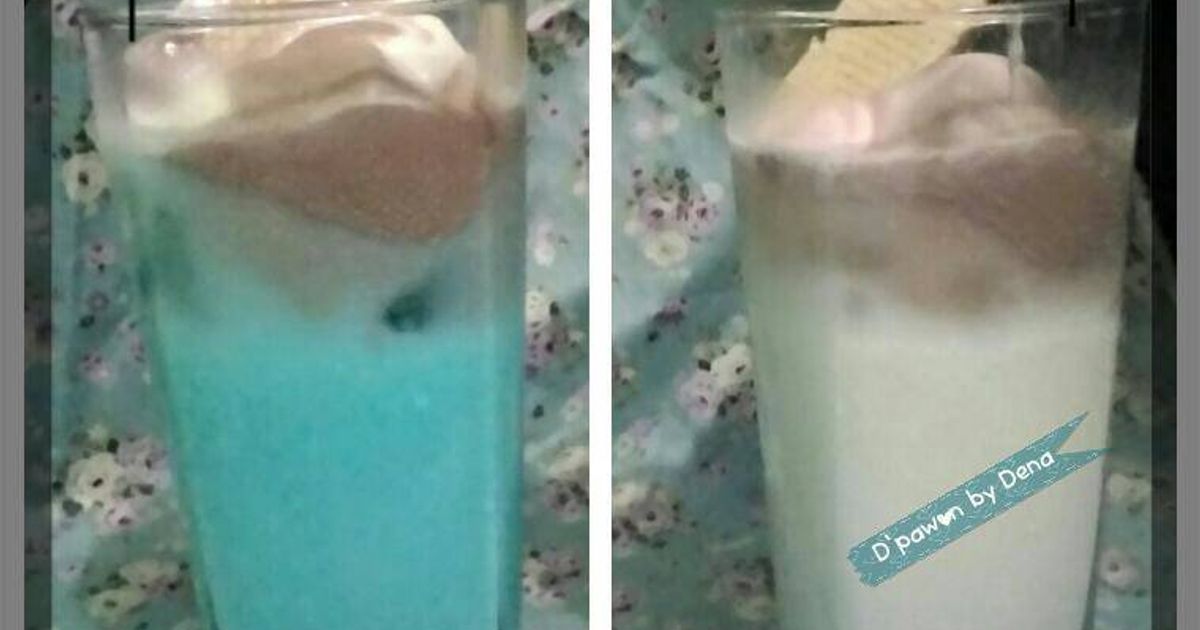 Resep vanilla blue float rumahan enak dan mudah - Cookpad