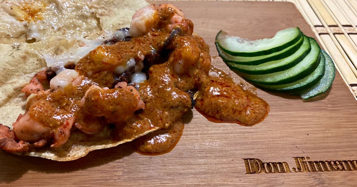 Taco De Pulpo Camarón Y Queso! Receta de Adan Villasana- Cookpad