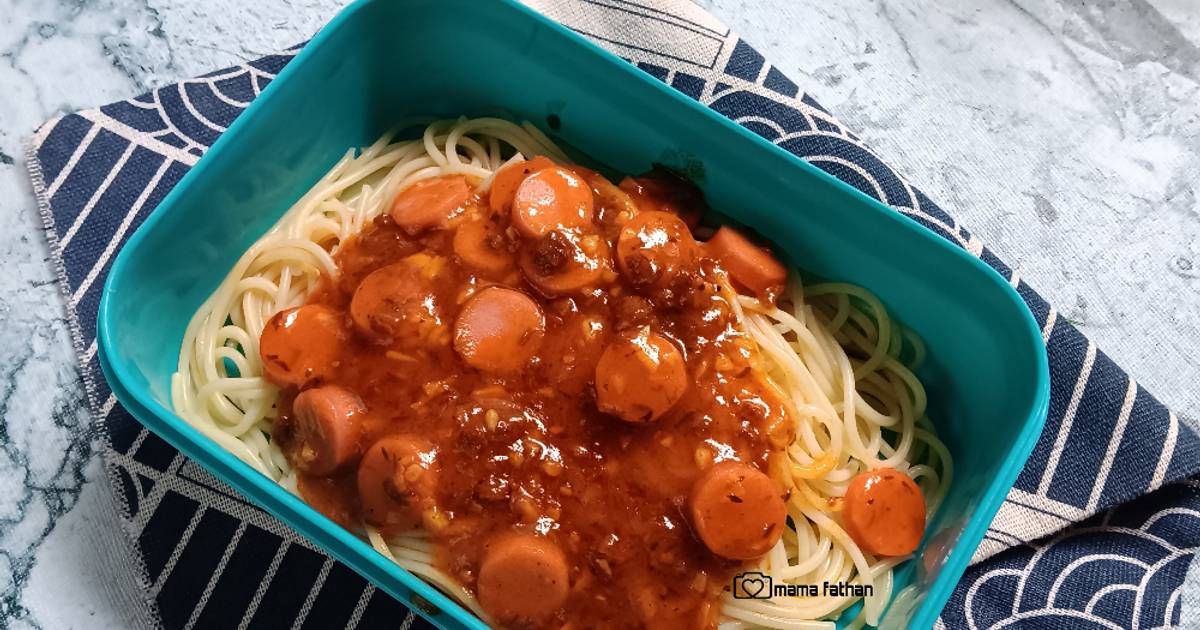 Resep Simpel spaghetti sosis oleh Mama fathan - Cookpad