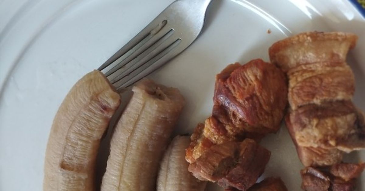 Chicharrón Con Guineo Verde Receta de AGRIPINA PICON PACHECO- Cookpad