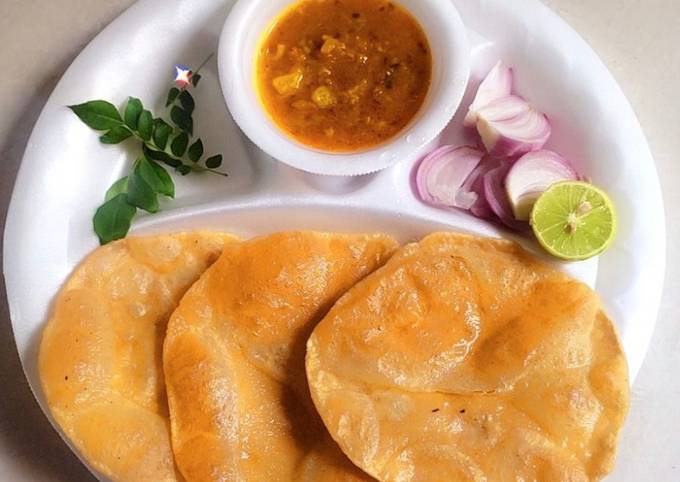 Ras Aloo and Puri Recipe by Sakshi Hotwani - Cookpad