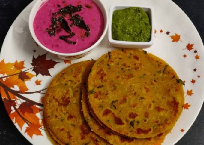 Poha Paratha with Beetroot Raita Recipe by Foram C. Virani - Cookpad