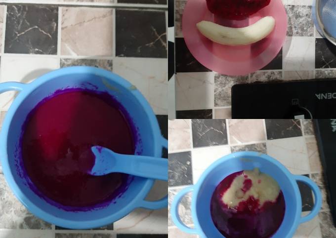 Resep Puree buah naga mix pisang oleh Dewok - Cookpad