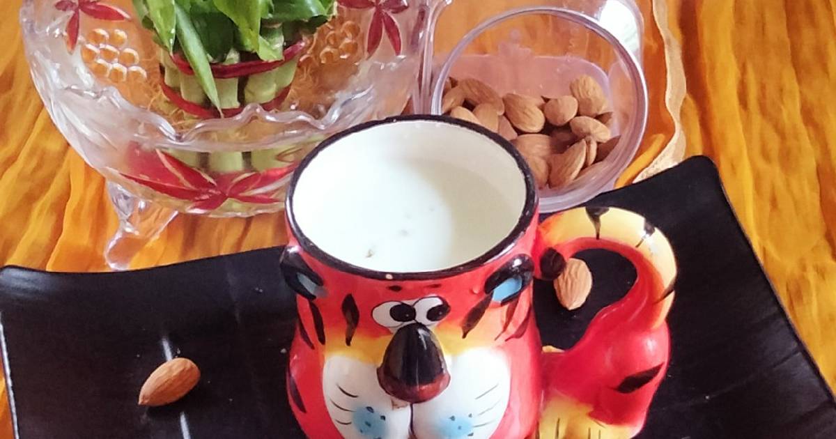 Badam milk shake 😋 (Royal Badam milk shake 😋) Recipe by Jyoti Prakash ...