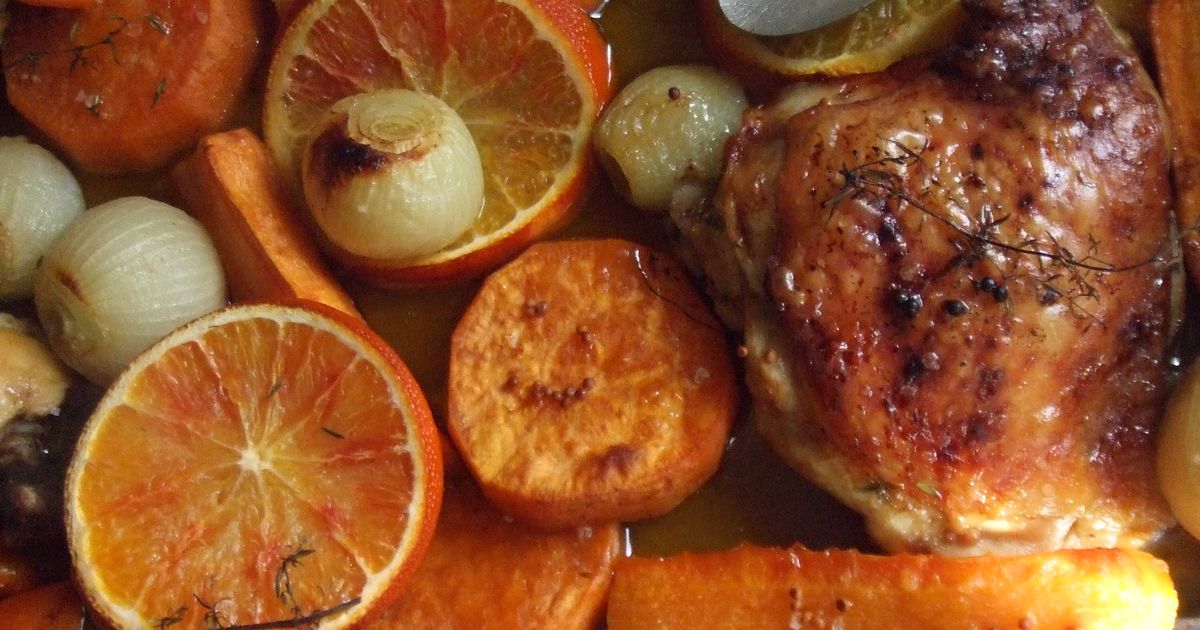 Pollo Horneado Con Semilla De Mostaza Y Naranjas Sanguinas Receta de ...