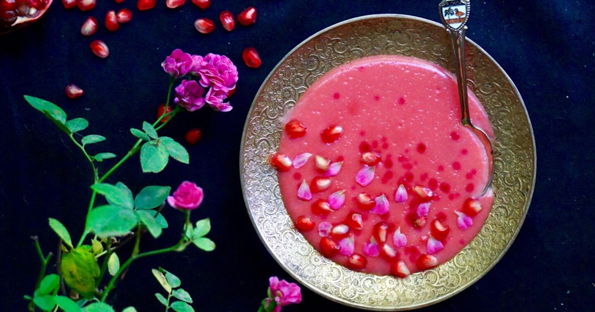 Rose And Pomegranate Custard Recipe by Karan Tripathi (Food Fanatic ...