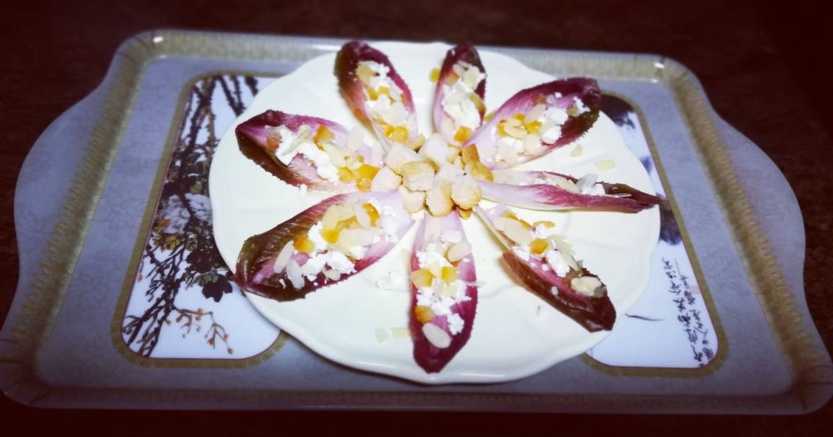 Endivias moradas con queso Feta y cáscara de naranja confitada Receta ...