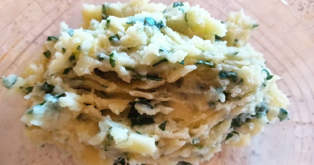 Puré de papa rústico con perejil fresco Receta de Fer en la Cocina- Cookpad
