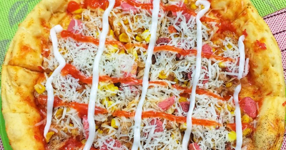 Resep Pizza Ayam Pedas Teflon oleh Lse Lusia - Cookpad