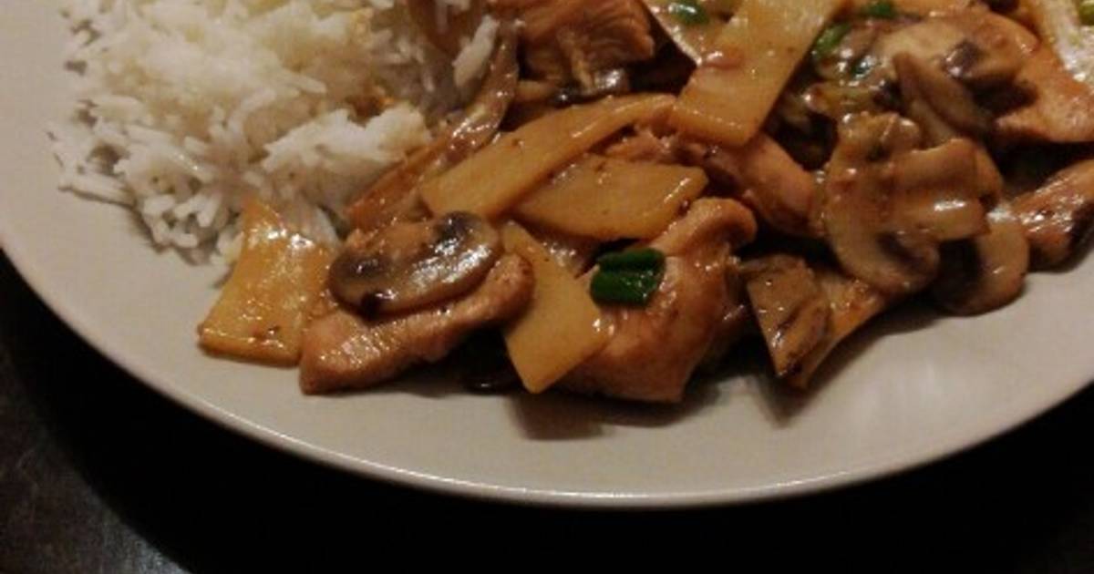 Pollo con bambú y setas Receta de speedmaster- Cookpad