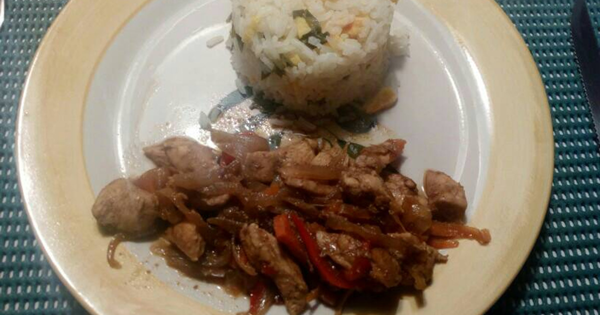 Arroz chaufan con verduras salteadas y pollo - 2 recetas caseras- Cookpad