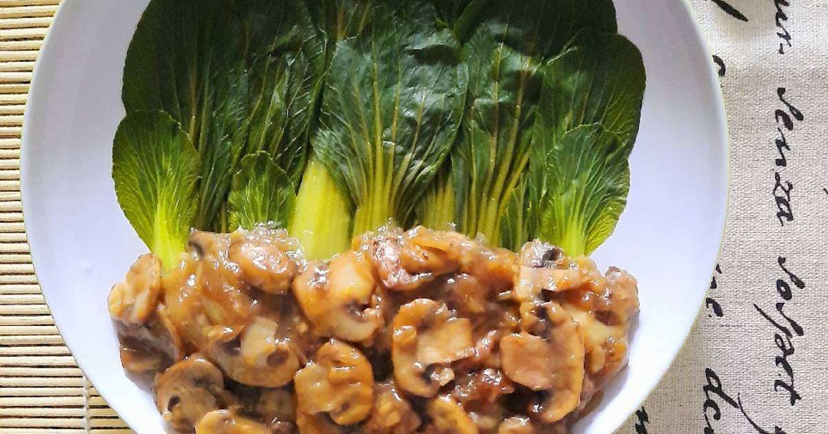 Resep Pok Coy Siram Jamur oleh 🍀Vida Tyas🍀 - Cookpad
