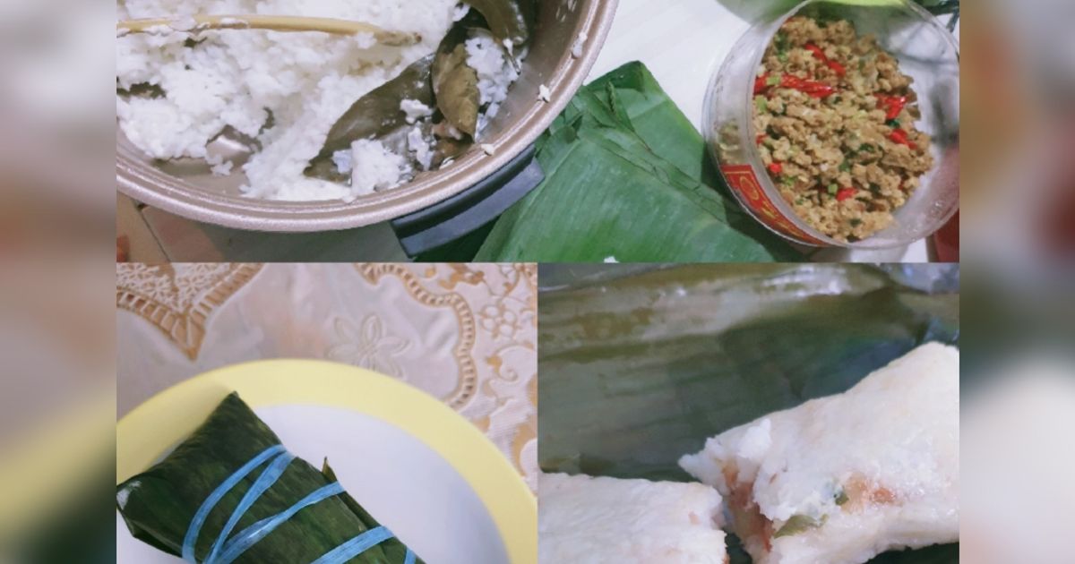 Resep Lontong Isi (Magic Com) Oncom + Daging oleh wresty arief - Cookpad