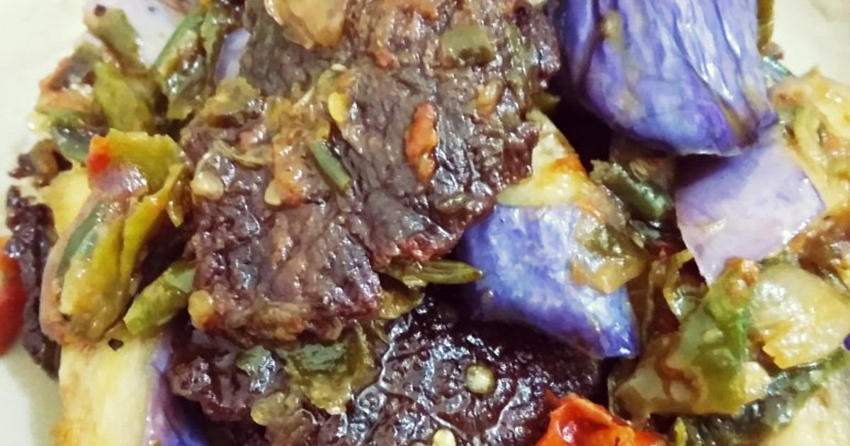 Resep Dendeng + Terong Balado Cabe Ijo oleh Nina - Cookpad