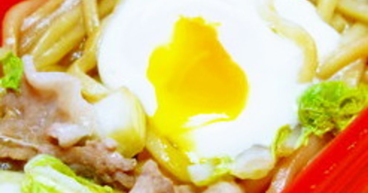 7 Minute Microwave Sukiyaki Style Udon Recipe By ほっこり～の