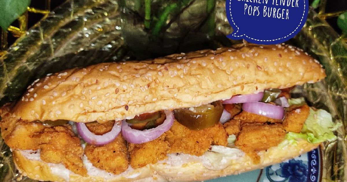 Chicken Tender Pops Burger 🍔🍔 Recipe by Bushra Mazhar - Cookpad