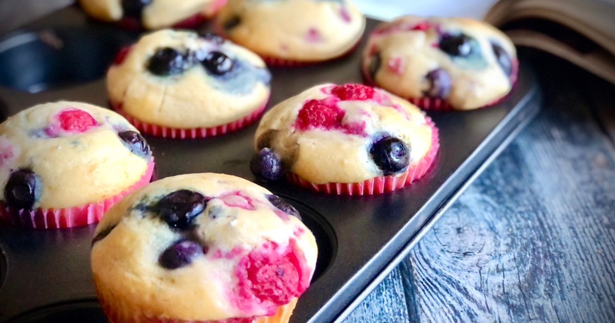 Berry Muffins / Raspberry Blueberry Recipe By Amy’s Kitchen