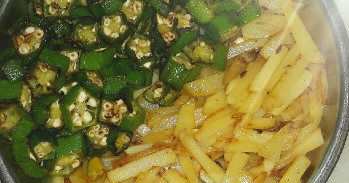 Salted Potato & Lady Finger Recipe by Sovagini Pradhan (JYOTI) - Cookpad