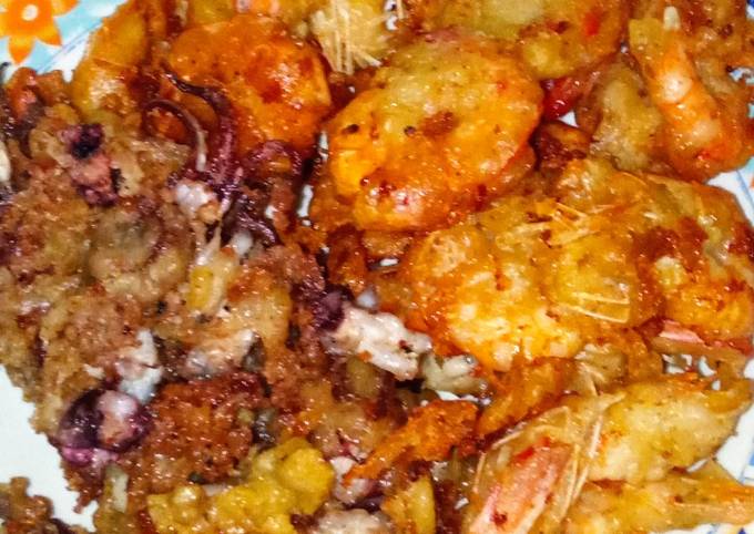 Resep Udang dan Cumi Goreng Tepung oleh Uzzy - Cookpad
