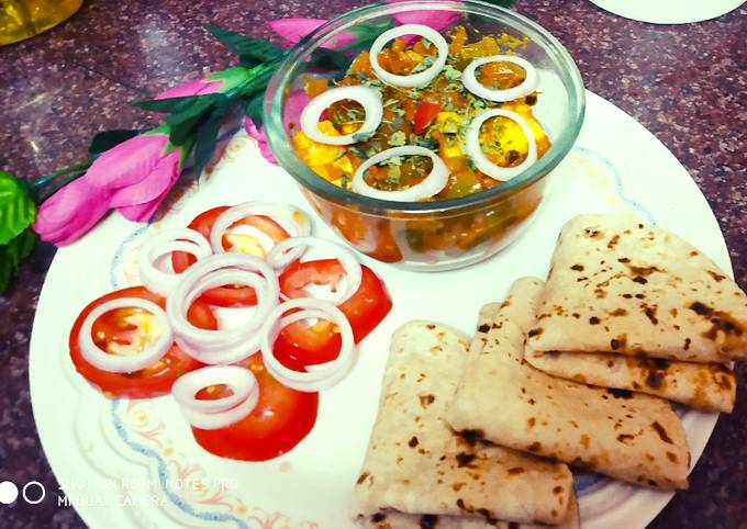 Kadhai paneer platter Recipe by Gagan deep kaur - Cookpad