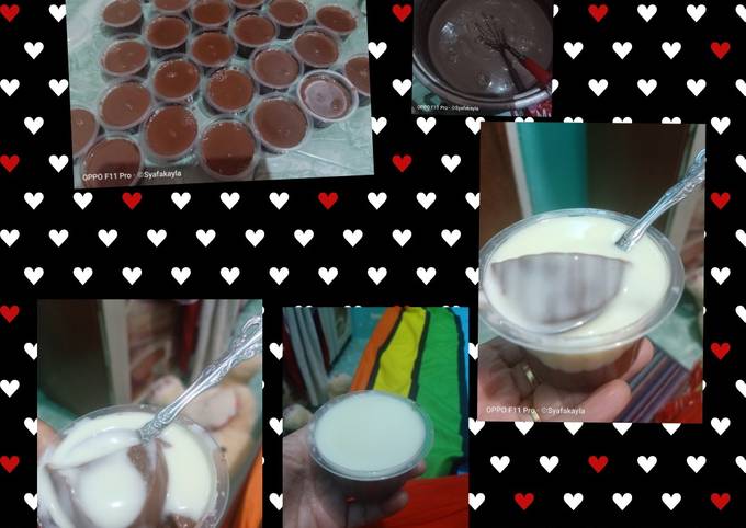 Resep Puding coklat fla oleh Bunda😍Syafa_kayla - Cookpad