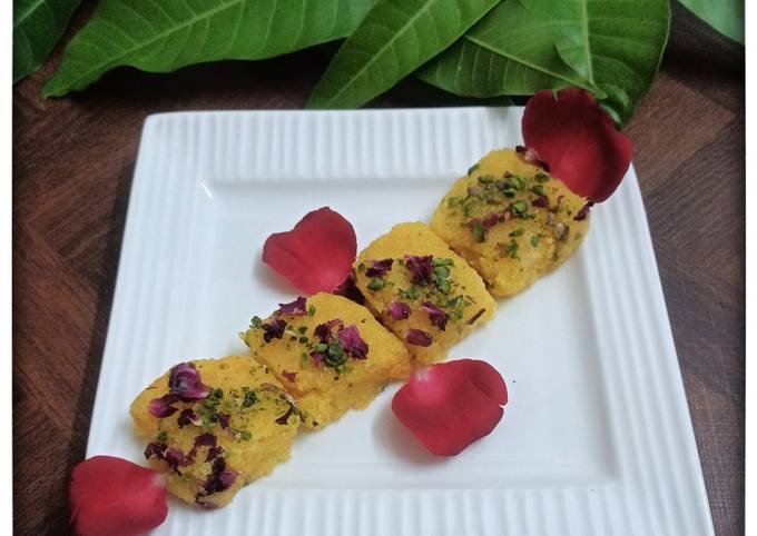 Mango Coconut Barfi Recipe by Priya Gokani - Cookpad