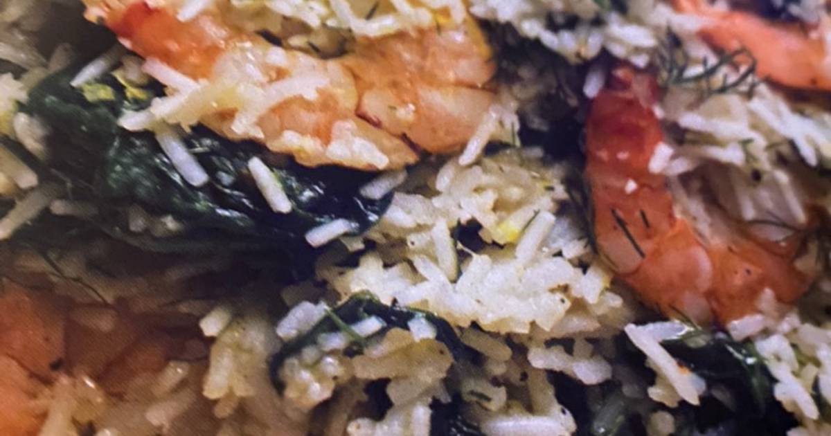 Greek-Style Spinach Rice with Shrimp and Dill Recipe by Thomas ...