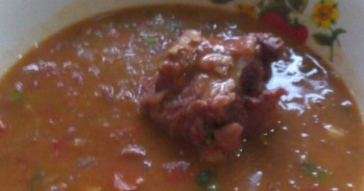 Frijoles colorados con rabito de res Receta de Vilma Salgado- Cookpad