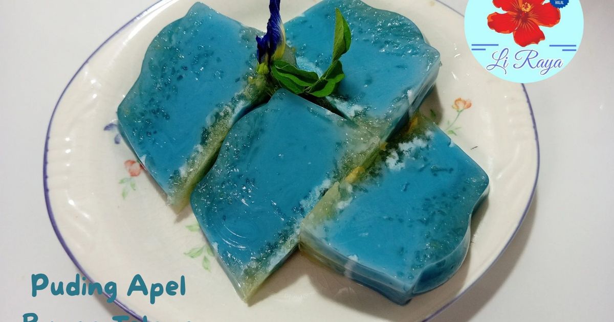 Resep Puding Apel Bunga Telang oleh Li Raya ( Elli Rayati) - Cookpad