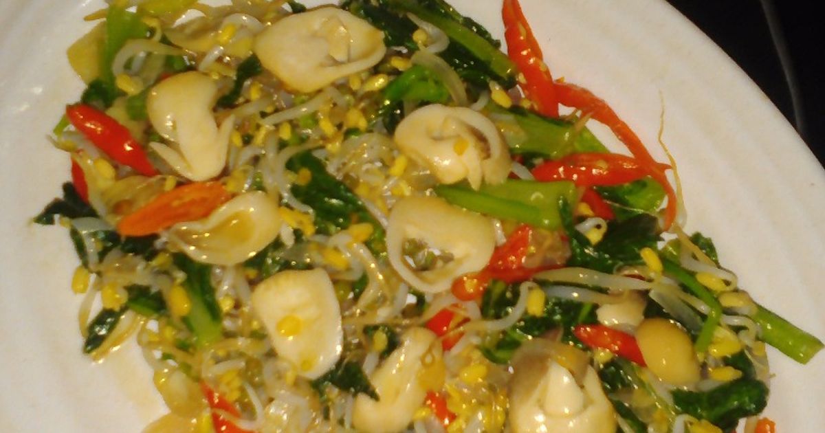 Resep tumis jamur merang caisim rumahan enak dan mudah - Cookpad