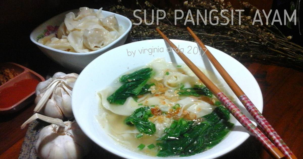 Resep Sup Pangsit Isi Ayam / Wonton Soup 🍲 oleh VIRGINIA ARDA - Cookpad