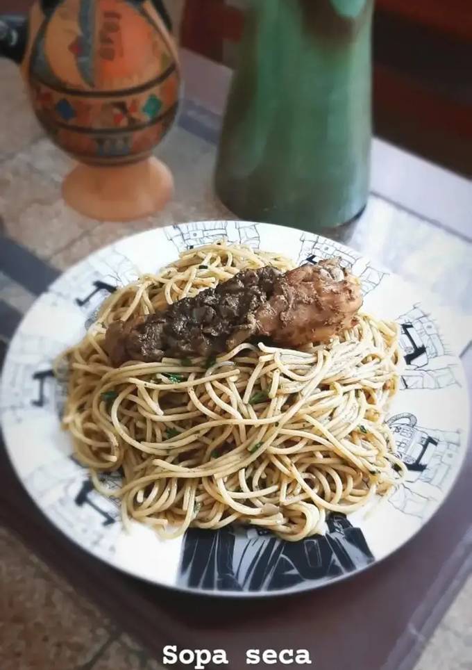 Sopa seca Receta de @nomuerasdehambre- Cookpad