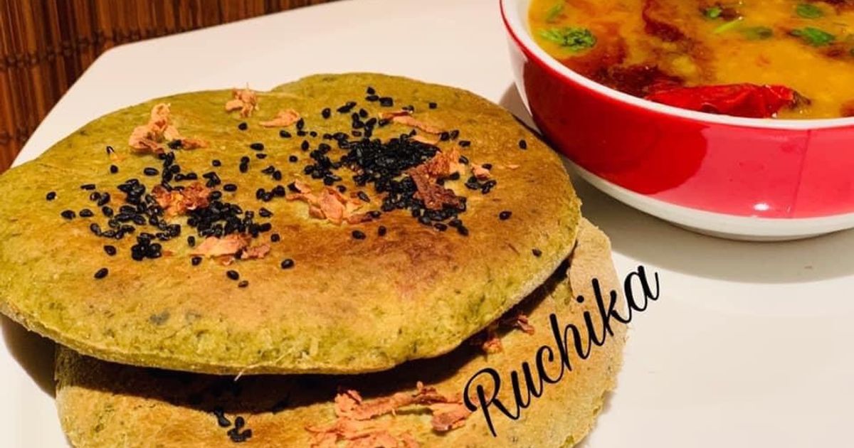 Spinach Naan & Daal Fry Recipe by RUCHIKA