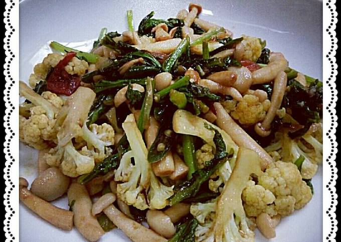 Resep CA JAMUR shimeiji w' SAWI,kembang kol saos tiram oleh Julita ...