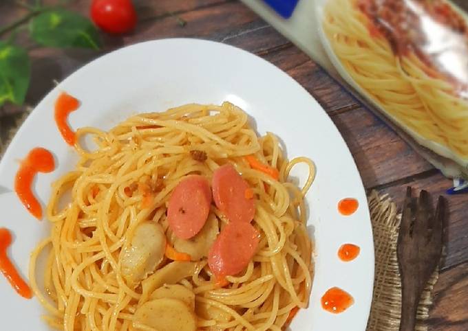 Resep Mie goreng Spaghetti oleh Wietari - Cookpad