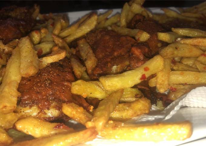 Masala French fries with any fried item Recipe by Amna Faisal - Cookpad