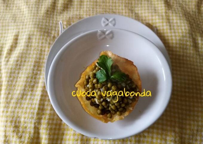Ricetta Riso e Piselli su cialda di Parmigiano Reggiano di ...