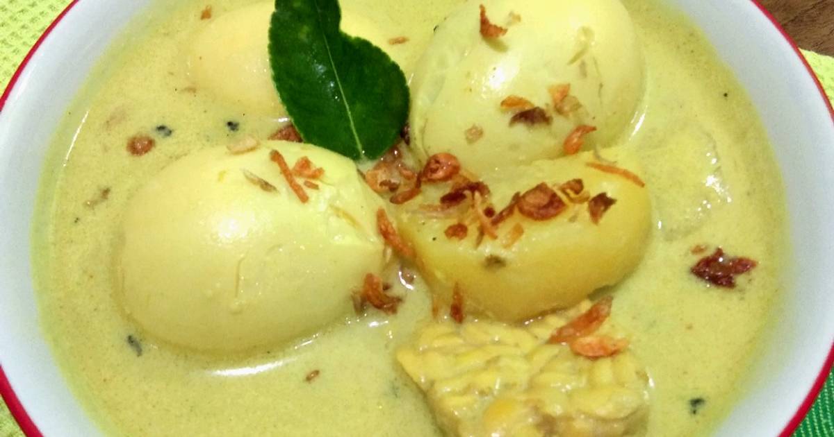 Resep Opor Telur Tempe Kentang oleh Putry Thya - Cookpad