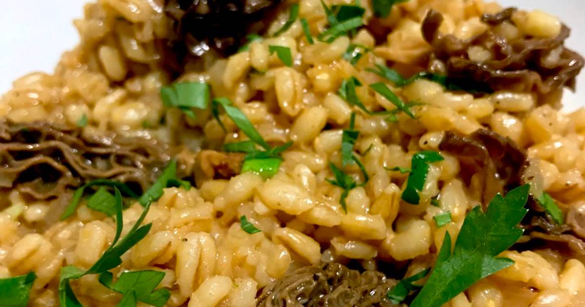 Orzotto con hongos colmenilla Receta de Lena T- Cookpad