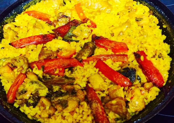 Paella de carne Receta de coral- Cookpad