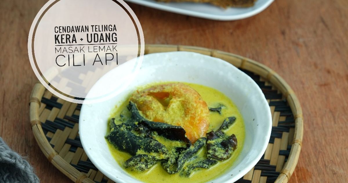 Resipi Cendawan Telinga Kera + Udang Masak Lemak Cili Api oleh Nur ...