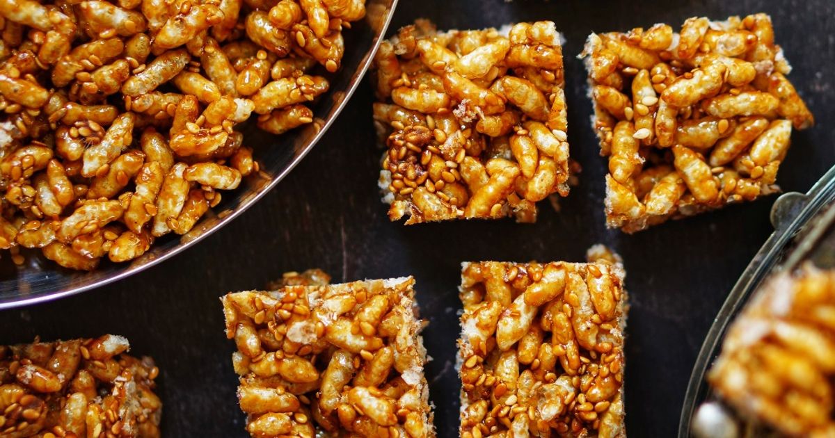 Til Murmura Chikki [ Sesame Puffed Rice Brittle] Recipe by Drishya ...