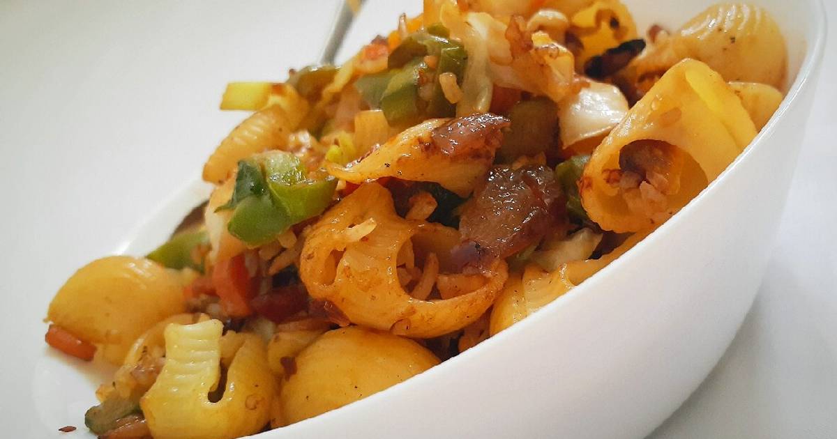 Veg fried pasta rice Recipe by Sabrina Yasmin - Cookpad