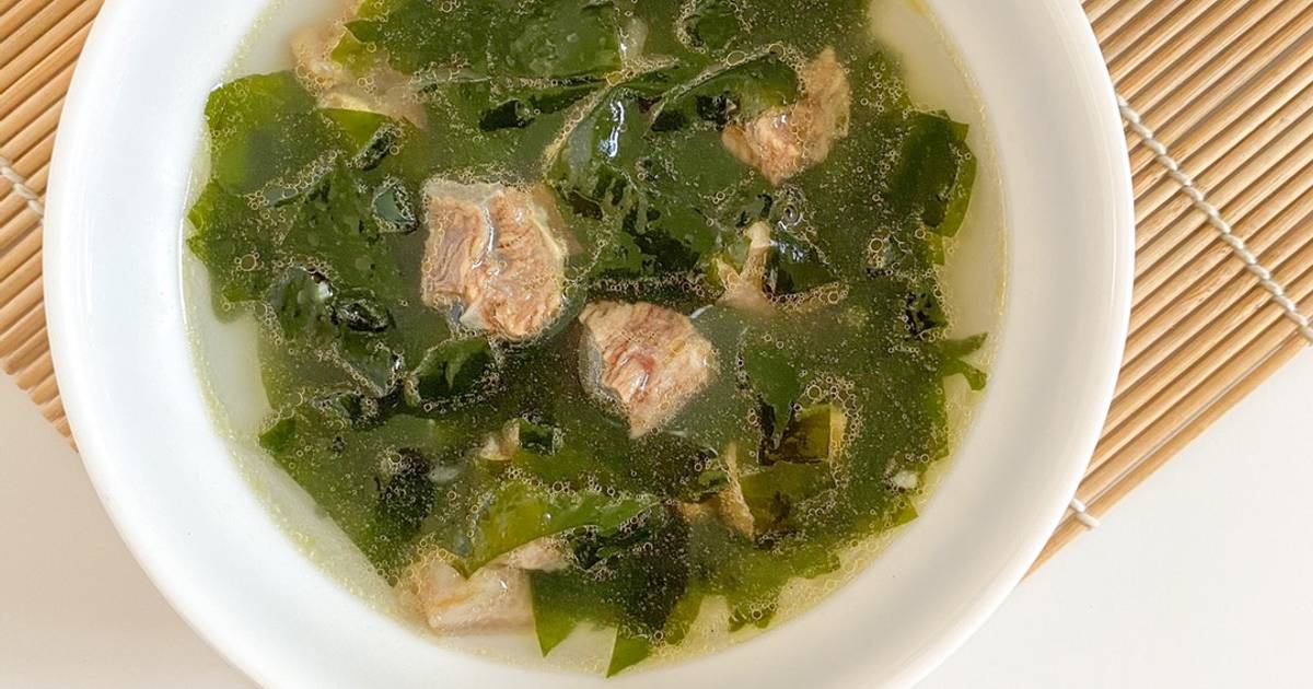 Resep Miyeok-guk 미역국 | Sup Rumput Laut ala Korea | Halal oleh Ressipi ...