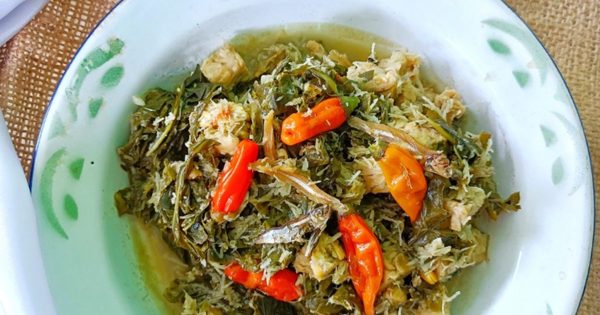 Resep Oblok Oblok Daun Singkong Tempe Teri oleh Mama AL - Cookpad
