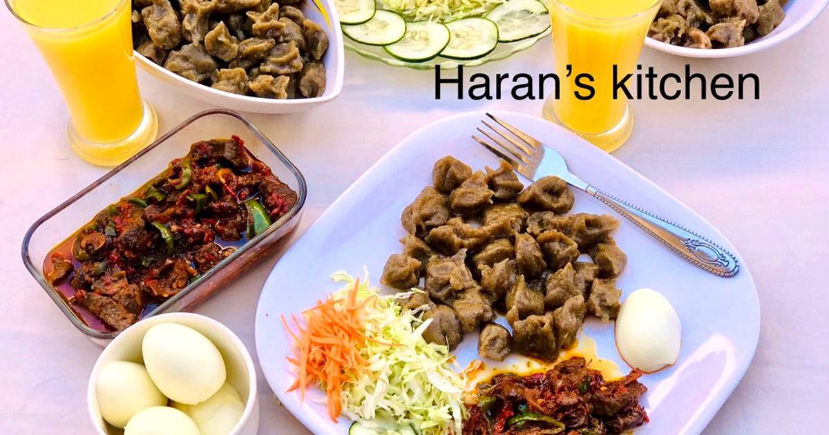 Dumplings (dan wake) with kidney and liver sauce Recipe by lubabatu ...