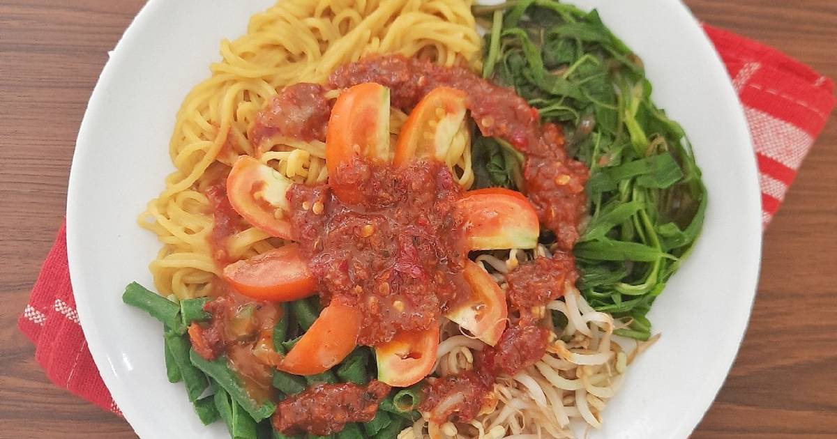 Resep 1029. Pecel Kangkung Mie oleh Dapur Ibuk Kayana - Cookpad