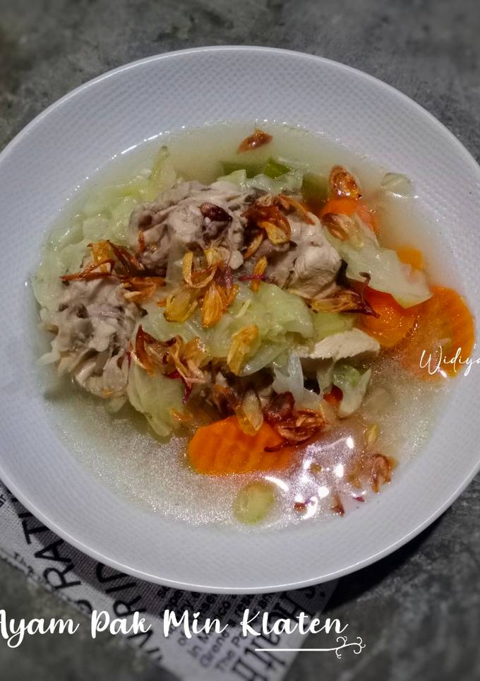 Resep Sop Ayam Pak Min Klaten oleh Widiya Febriani - Cookpad